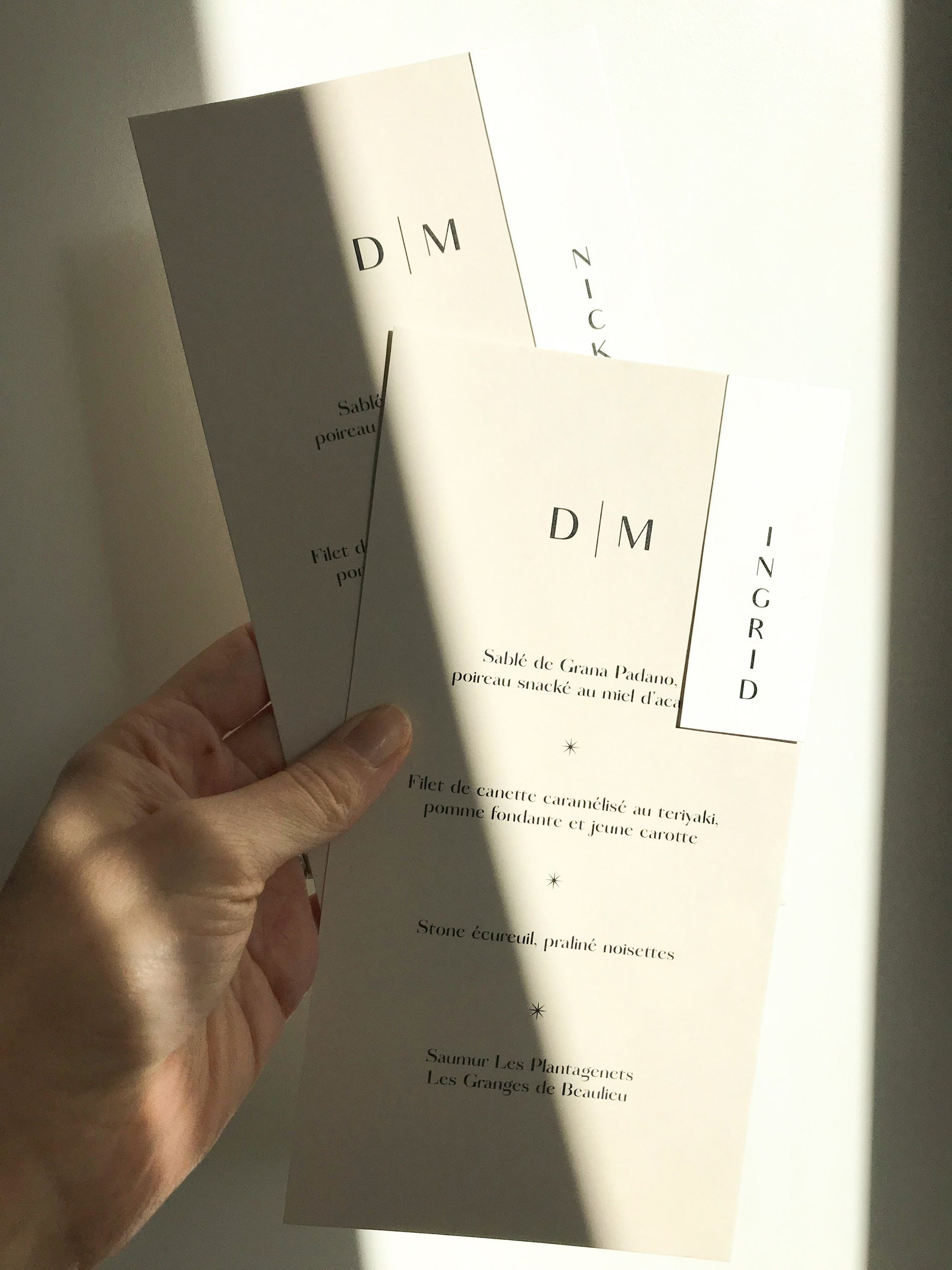 Beige Wedding Menu With Personalized Slim Place Card - Etsy