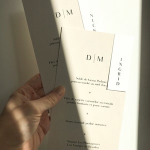 Beige Wedding Menu With Personalized Slim Place Card - Etsy