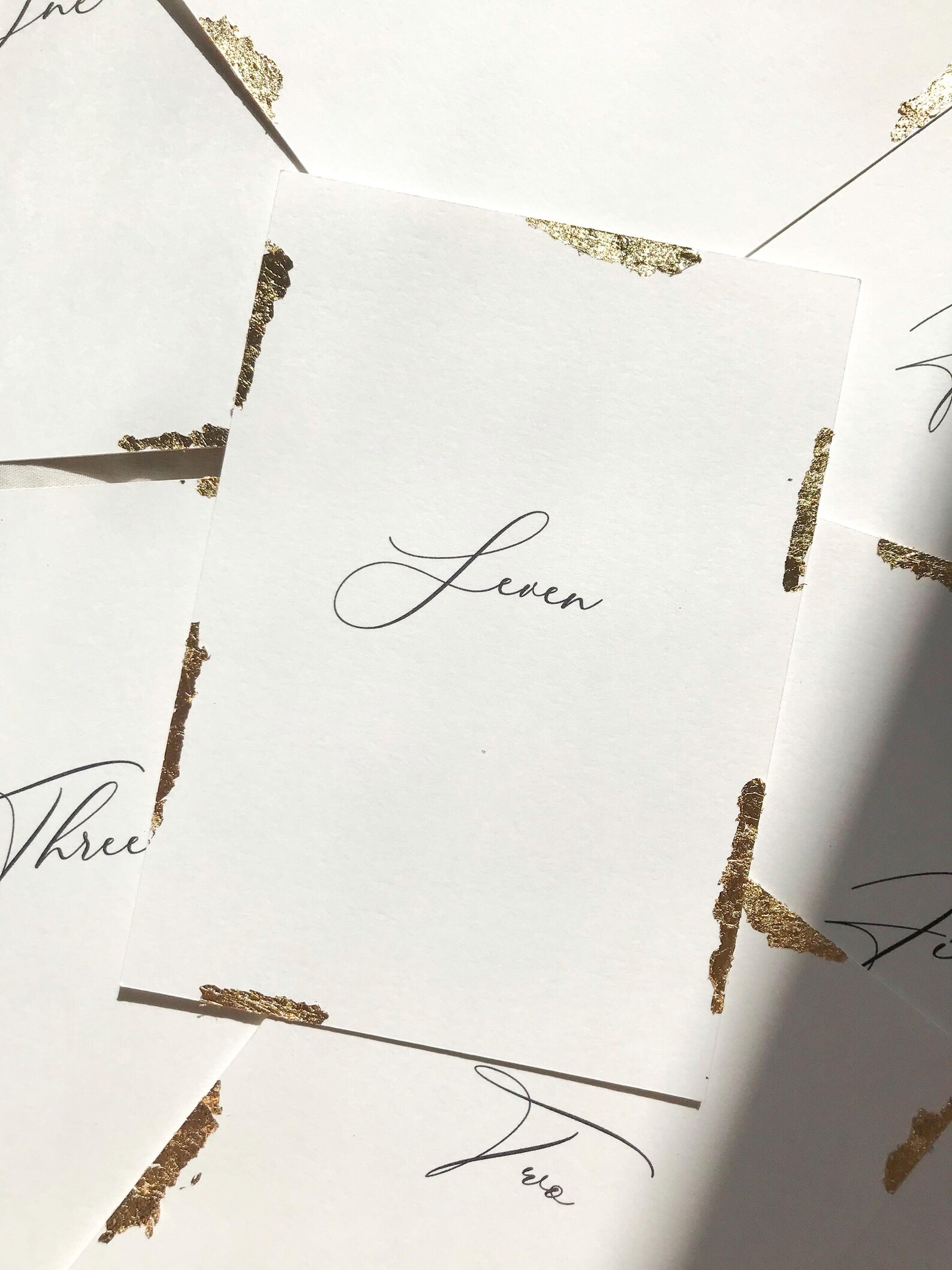 Wedding Table Numbers With Gold Foil - Etsy