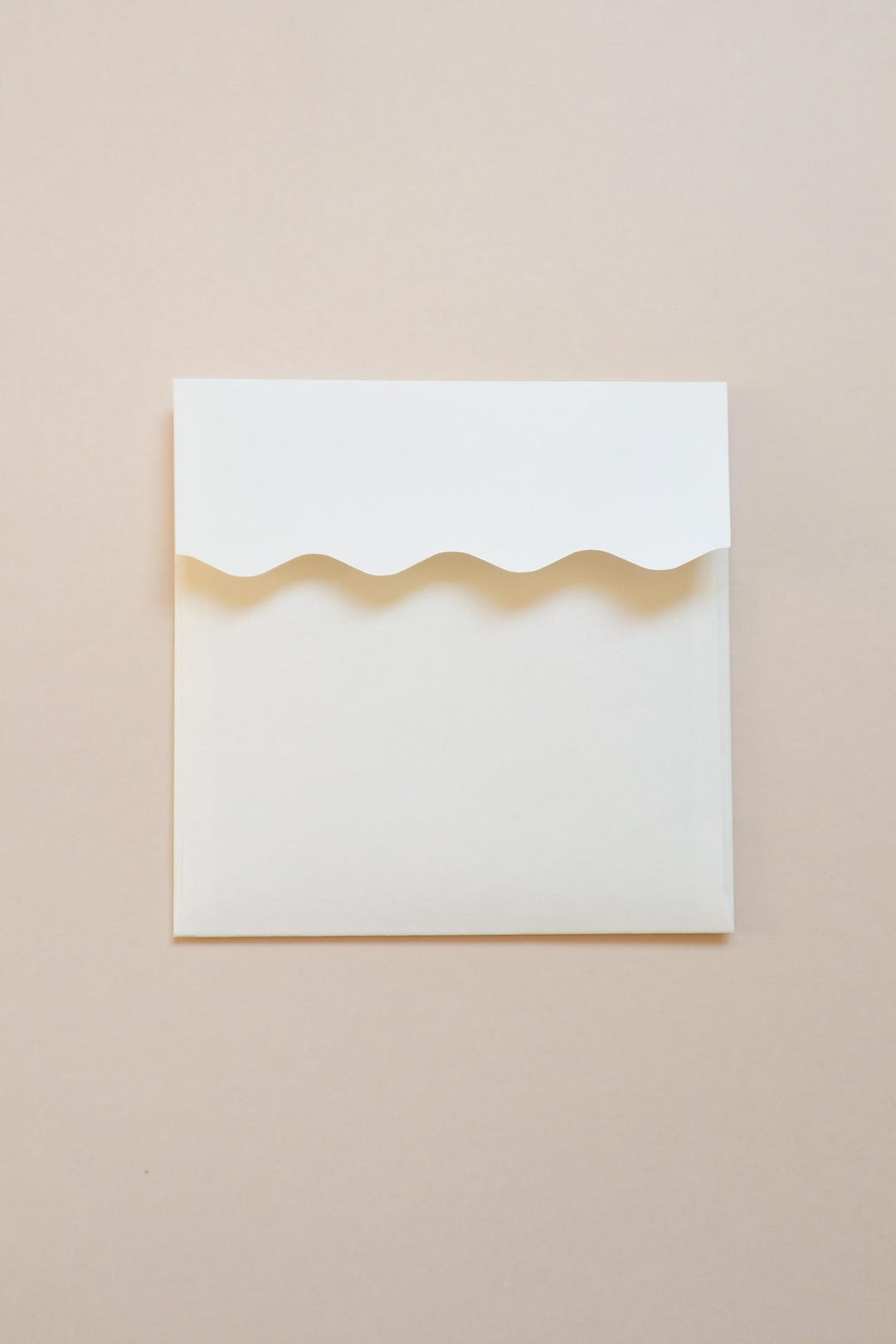 Wavy Square Envelope - Premium Envelope With Wavy Flap - Ivory Envelope ...