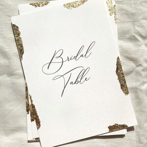 Wedding Table Numbers With Gold Foil - Etsy