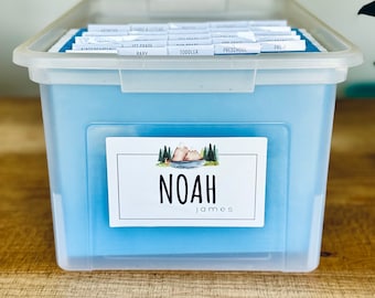 Printable Milestone Box Labels Name Decal for School File - Etsy