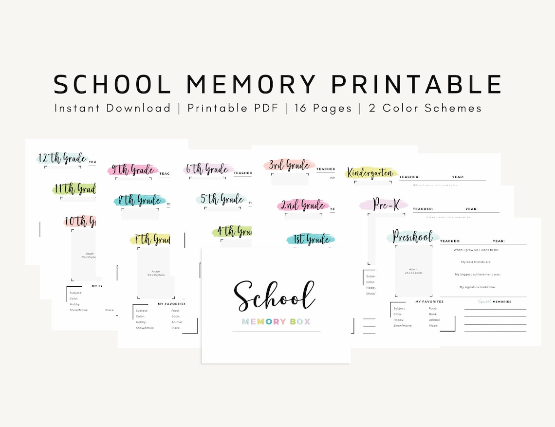 Printable Kids Keepsake Interview Questions - School File Memory PDF ...