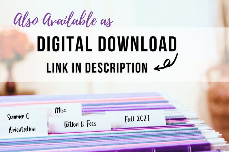 College Filing System Dorm Room Organization School File - Etsy