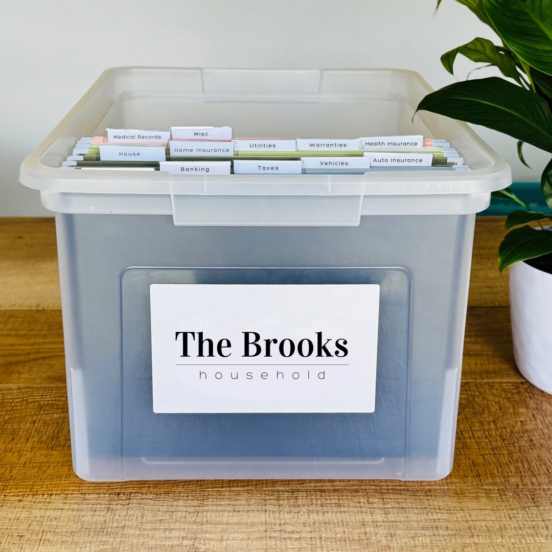 Household Tote Labels - Home Organizer Decal and Folder Labels DIY Kit ...