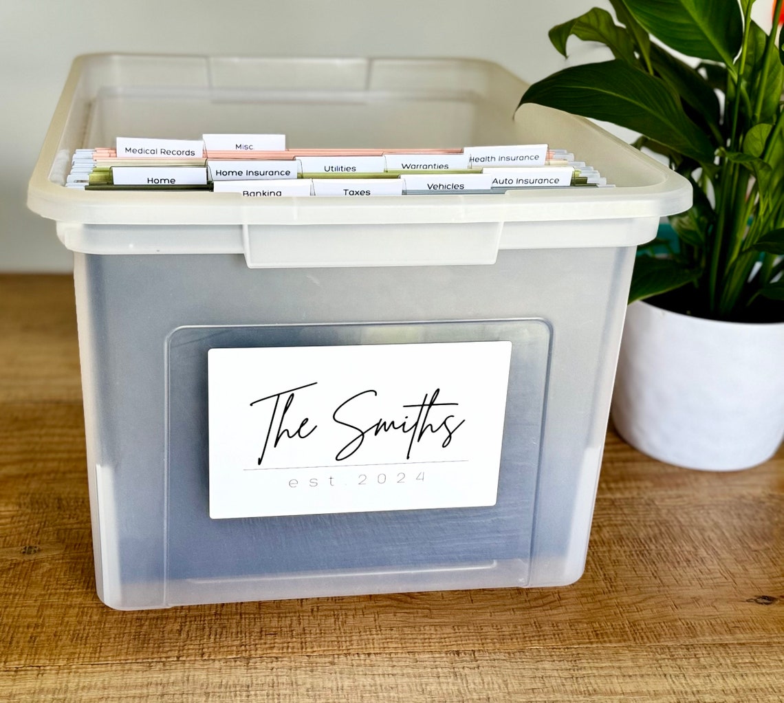 Household Tote Labels - Home Organizer Decal and Folder Labels DIY Kit ...