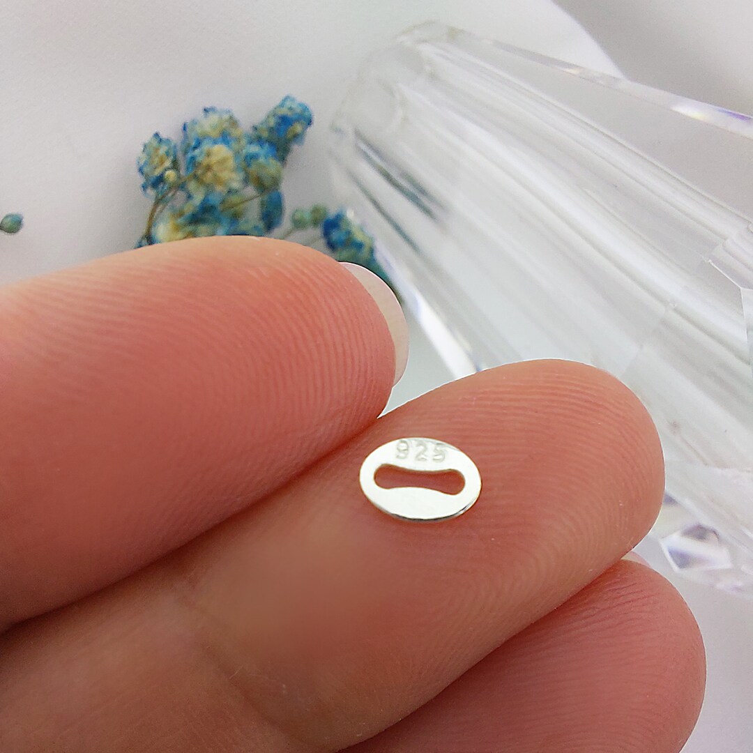 10 Sterling Silver Oval Tags Charms, Sterling Tag Charms, 925 Silver ...