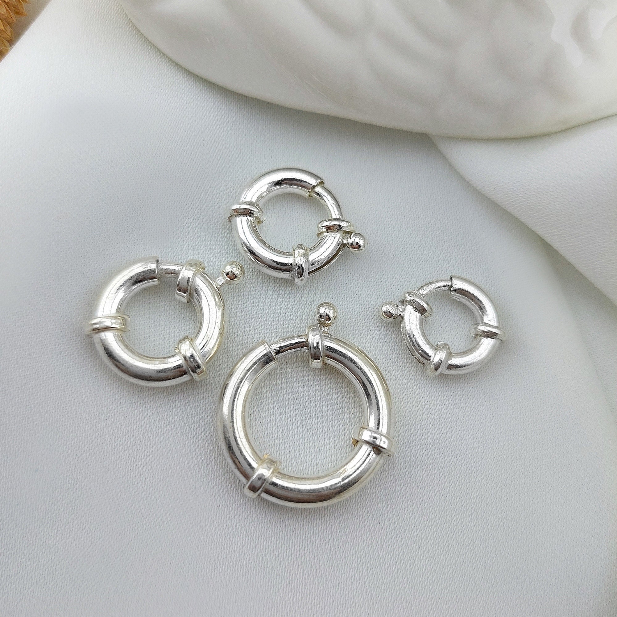 Bolt Ring Spring Ring Clasp Pearl Clasp 925 Sterling Silver - Etsy