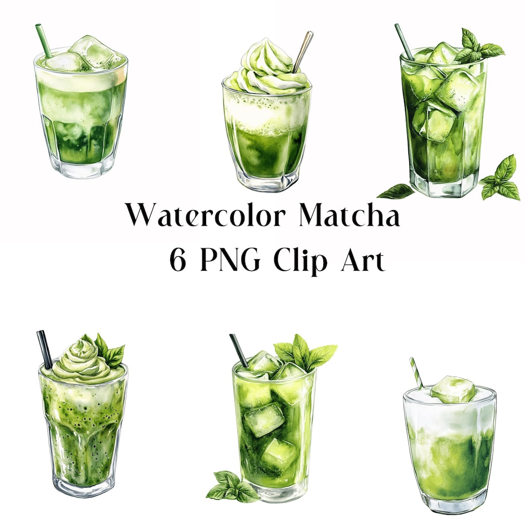 Iced Matcha PNG Clipart Green Tea Drink Digital Download Matcha Latte ...