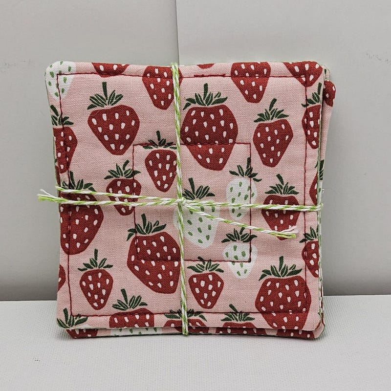 Strawberry Coaster - Etsy