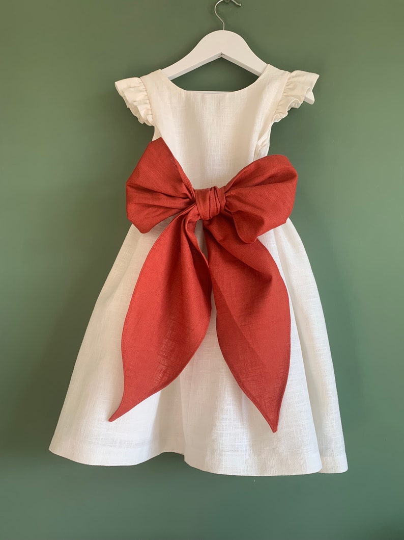 Milk Bridesmaid Dress, Milk Linen Dress for Girl, Bridesmaid Dress ...