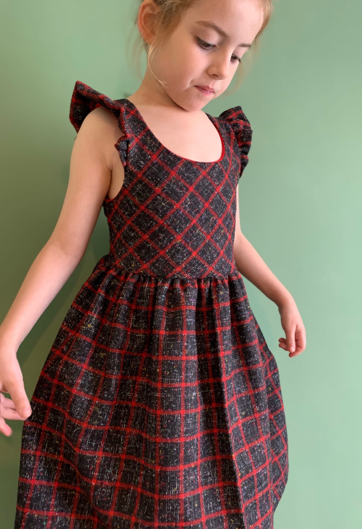 Handmade Girls Wool Pinafore Dress / Girls Winter Dress / Party Dress ...
