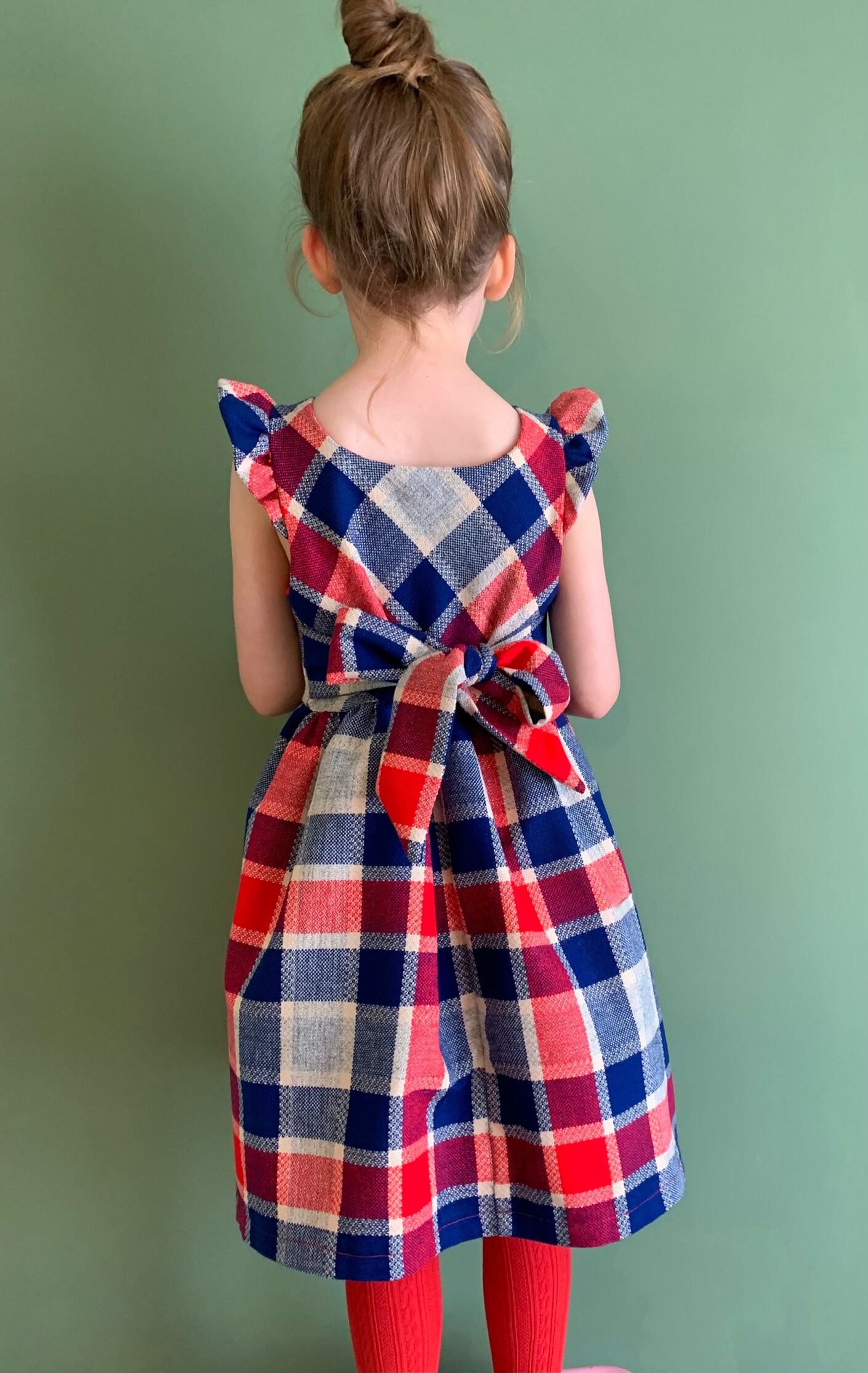 Girls Wool Checked Girls Dress / Girls Handmade Dress / Girls Checked ...