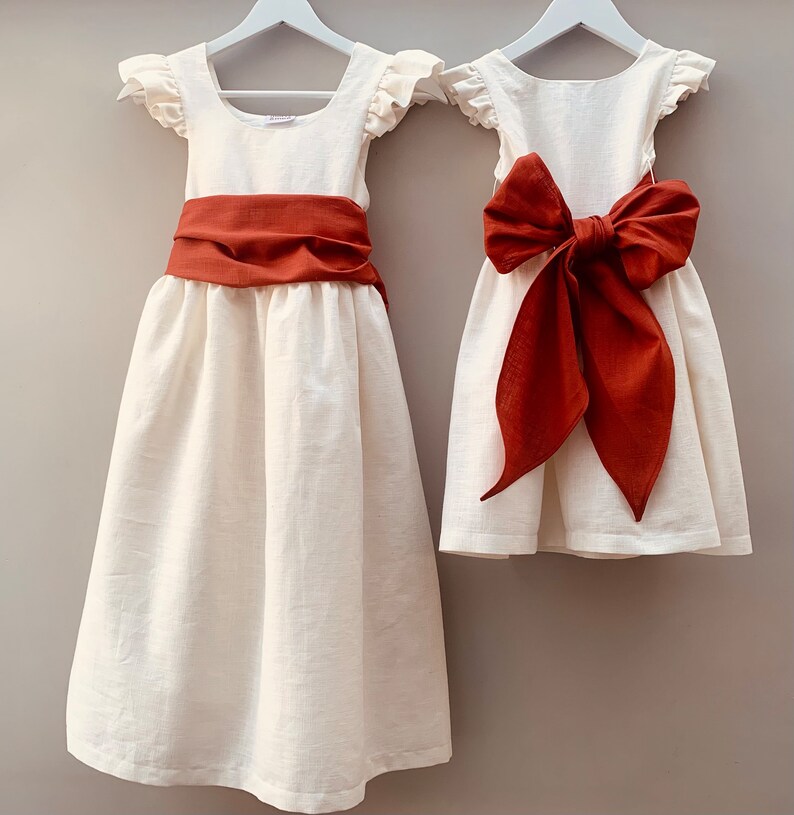 Milk Bridesmaid Dress, Milk Linen Dress for Girl, Bridesmaid Dress ...