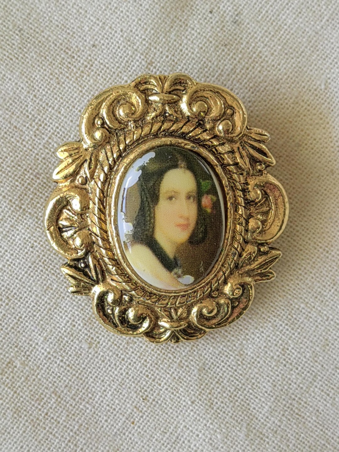 Vintage West Germany SW Numbered Scarf Clip, Cameo Portrait of a Woman ...