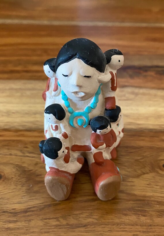 Signed 2.5 Teissedre Hopi Storyteller Figurine With 6 - Etsy