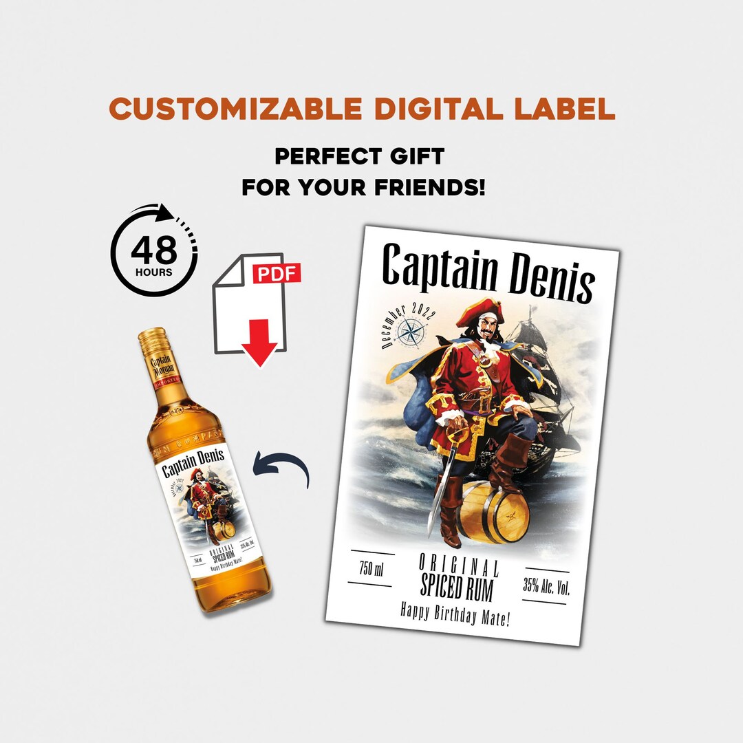 Personalised Rum Digital Label - *DIGITAL* LABEL ONLY - Any Name, Short ...