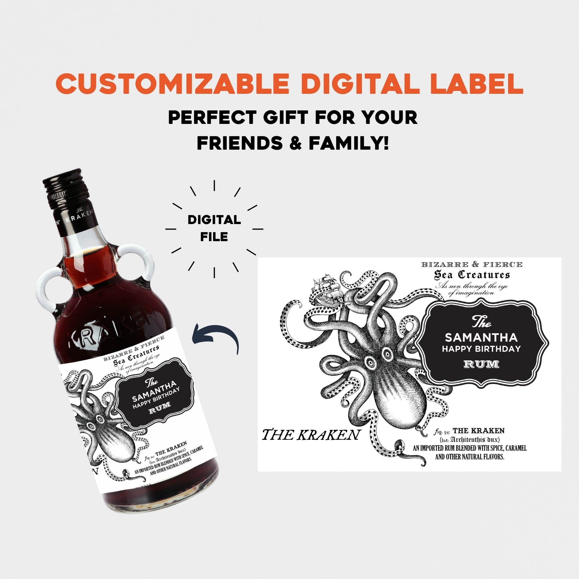 Personalised Spiced Rum Digital Label DIGITAL LABEL ONLY - Etsy Australia