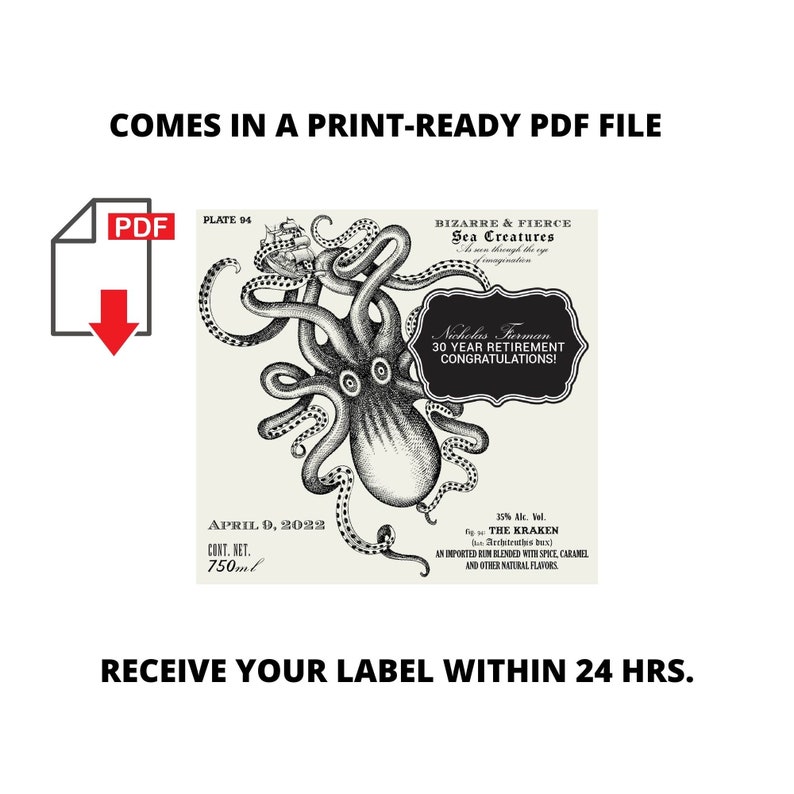 Personalised Spiced Rum Digital Label DIGITAL LABEL ONLY - Etsy