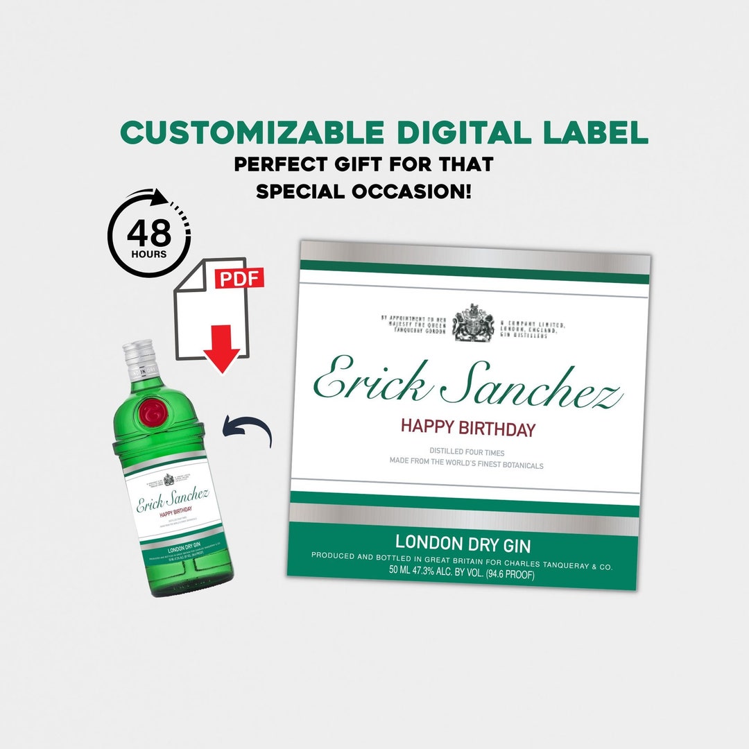 Personalised Gin Digital Label - *DIGITAL* LABEL ONLY - Any Name and ...