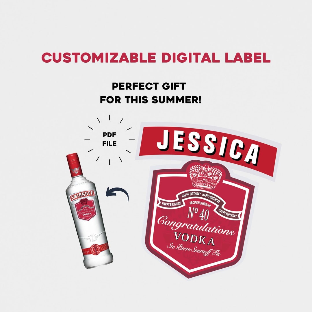 Personalised Vodka Digital Label - *DIGITAL* LABEL ONLY - Perfect for ...
