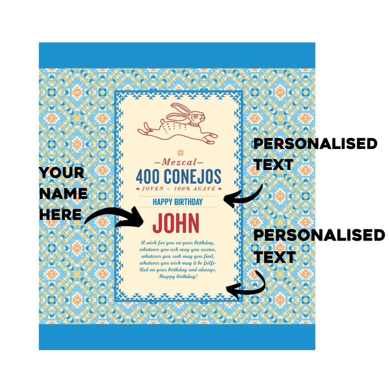 Personalized 400 Conejos Mexican Mezcal Digital Label - Etsy
