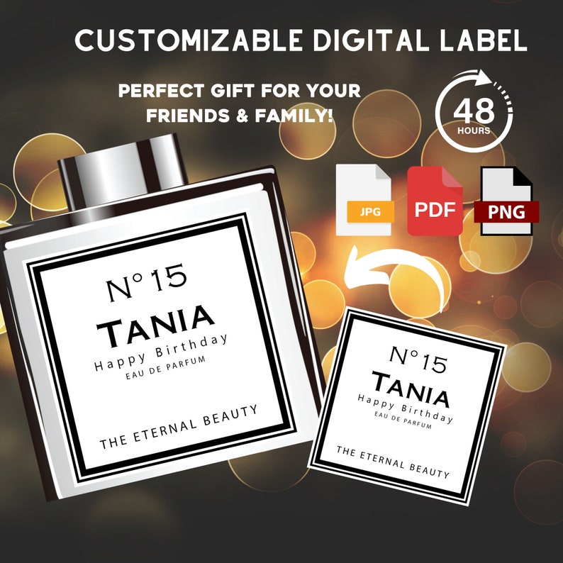 Personalised Perfume Label DIGITAL LABEL ONLY 12x12cm - Etsy