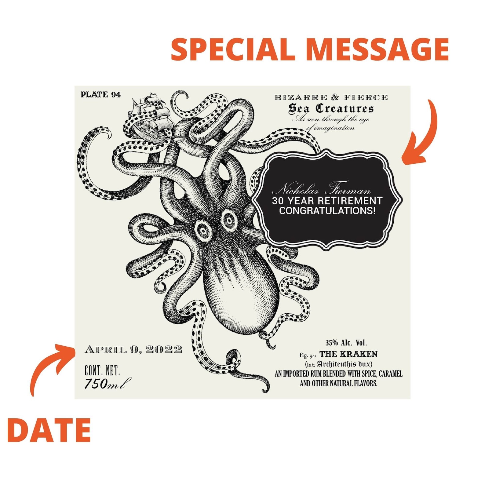 Personalised Spiced Rum Digital Label - *DIGITAL* LABEL ONLY - Any Name ...