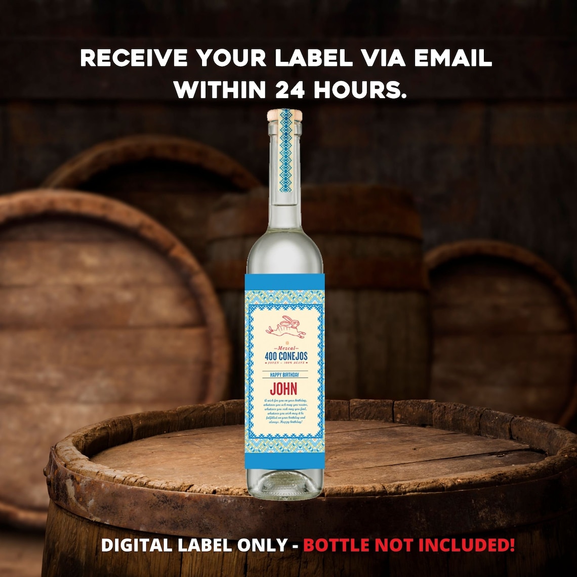 Personalized 400 Conejos Mexican Mezcal Digital Label - Etsy
