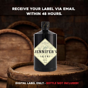 Personalized Gin Digital Label DIGITAL LABEL ONLY Any Name and Short ...