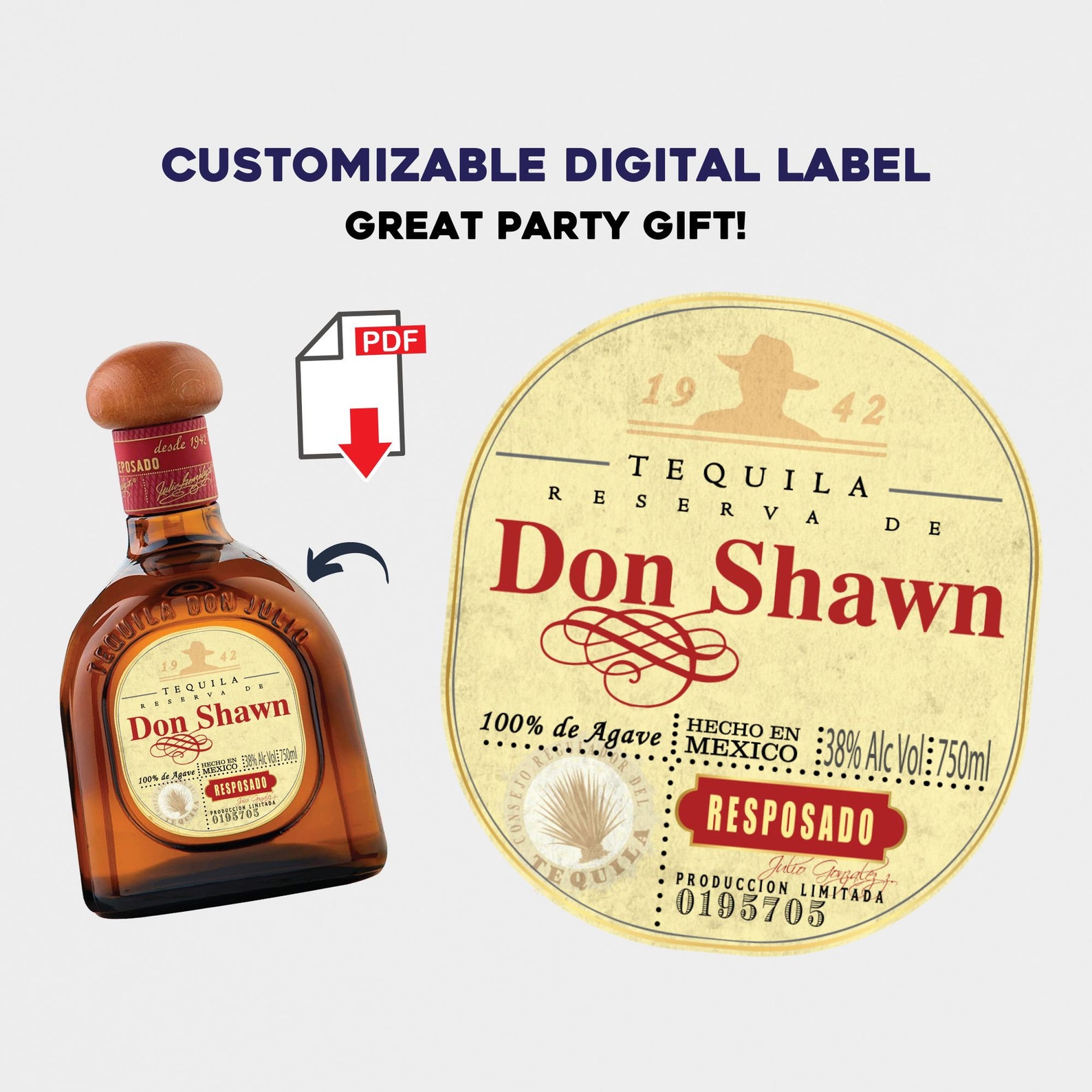 Personalised Tequila Digital Label - *DIGITAL* LABEL ONLY - Perfect ...