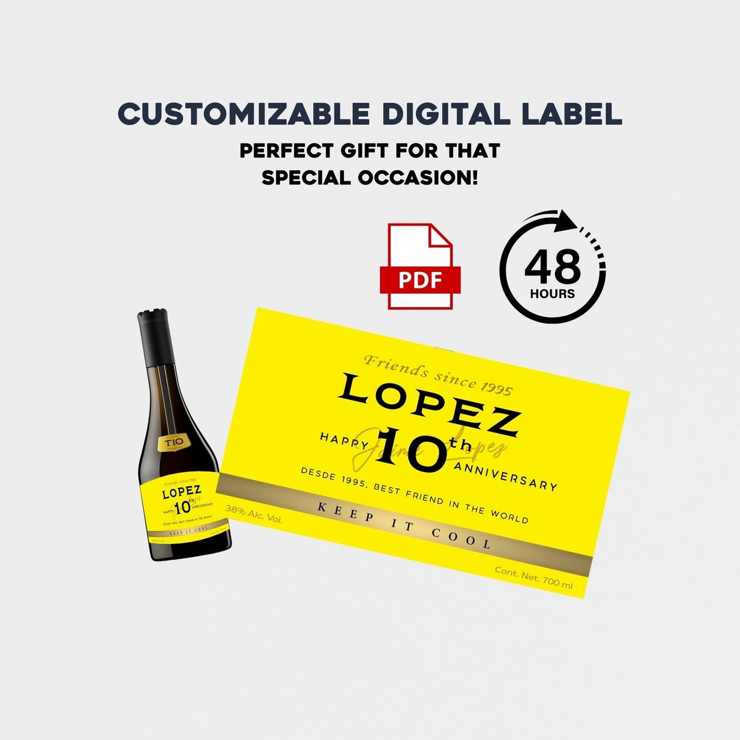 Personalized Torres 10 Spanish Brandy Digital Label - *DIGITAL* LABEL ...