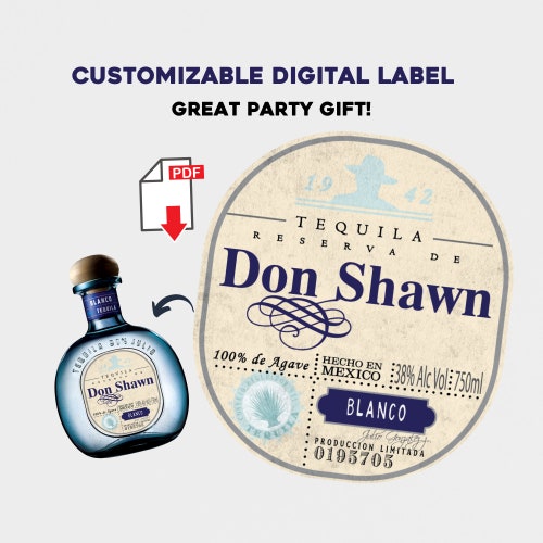 Personalised Tequila Digital Label DIGITAL LABEL ONLY - Etsy
