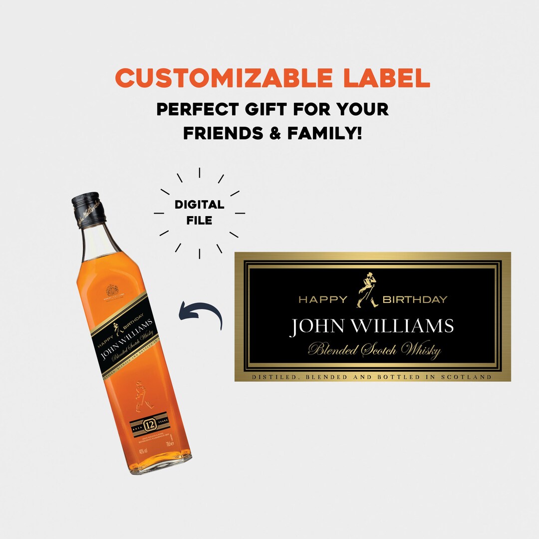 Personalised Scotch Whisky Digital Label DIGITAL LABEL ONLY Any Name ...