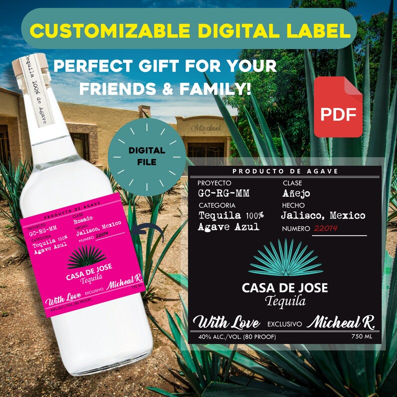 Personalised Tequila Digital Label - *DIGITAL* LABEL ONLY - Perfect ...