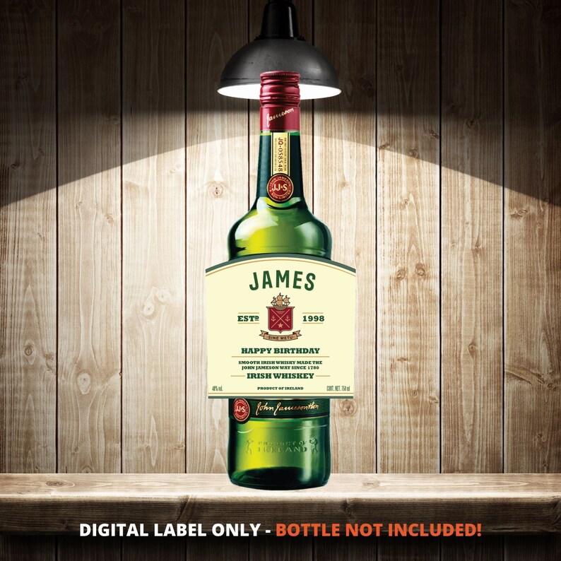 Personalised Whisky Digital Label Jameson DIGITAL LABEL ONLY Any Name ...