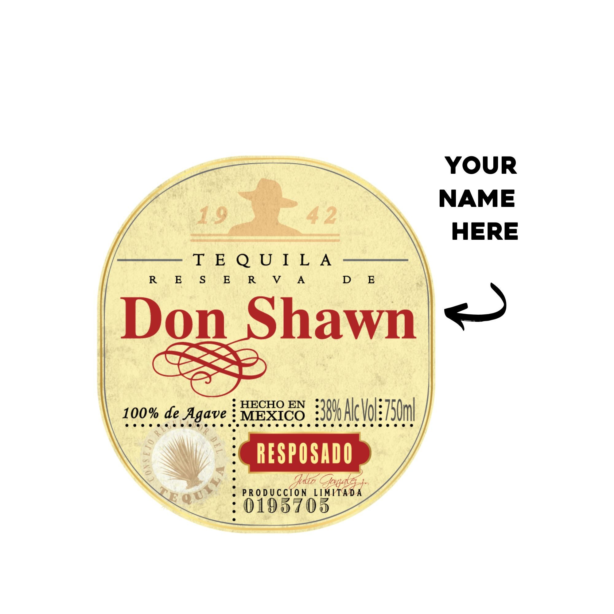 Personalised Tequila Digital Label DIGITAL LABEL ONLY Perfect Gift for ...