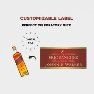 Personalised Scotch Whisky Red Digital Label DIGITAL LABEL - Etsy