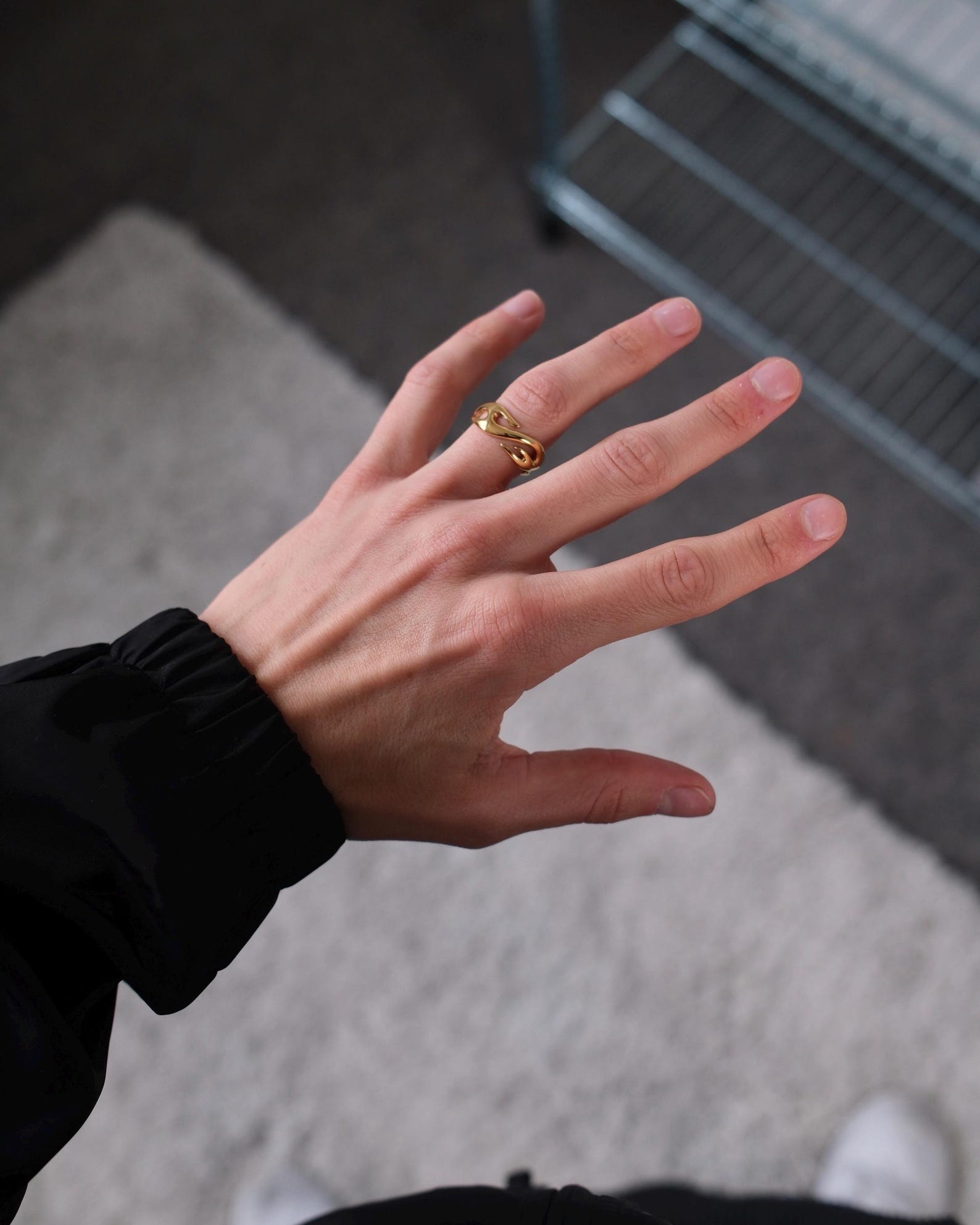 Liquid Fluid Ring in 18k Gold Crafted From Real 18k Gold - Dripping ...