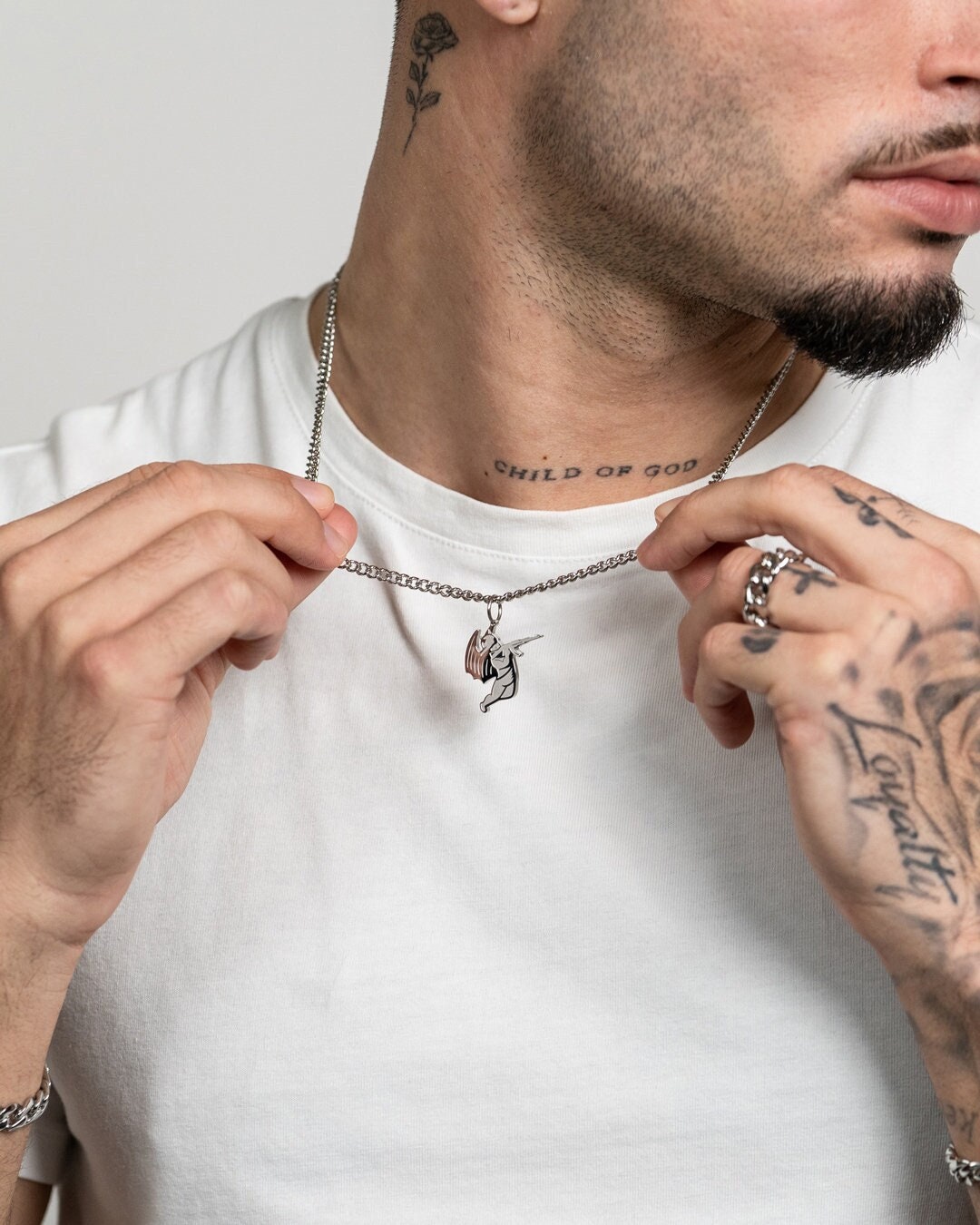 Fallen Angel Necklace With Pendant - Crafted From 316L Stainless Steel ...