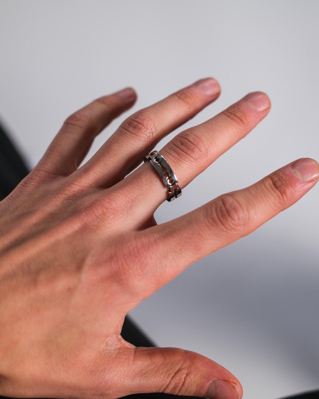 Razor Blade Ring in Silver and Gold Crafted From Steel and 18k Gold ...