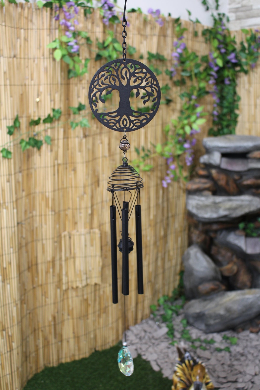 Silhouette Tree of Life Wind Chime Black Cute Garden Decorative ...