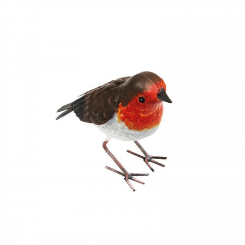 Robin Christmas Garden Ornament Hand Painted Metal Redbreast Bird XMAS ...