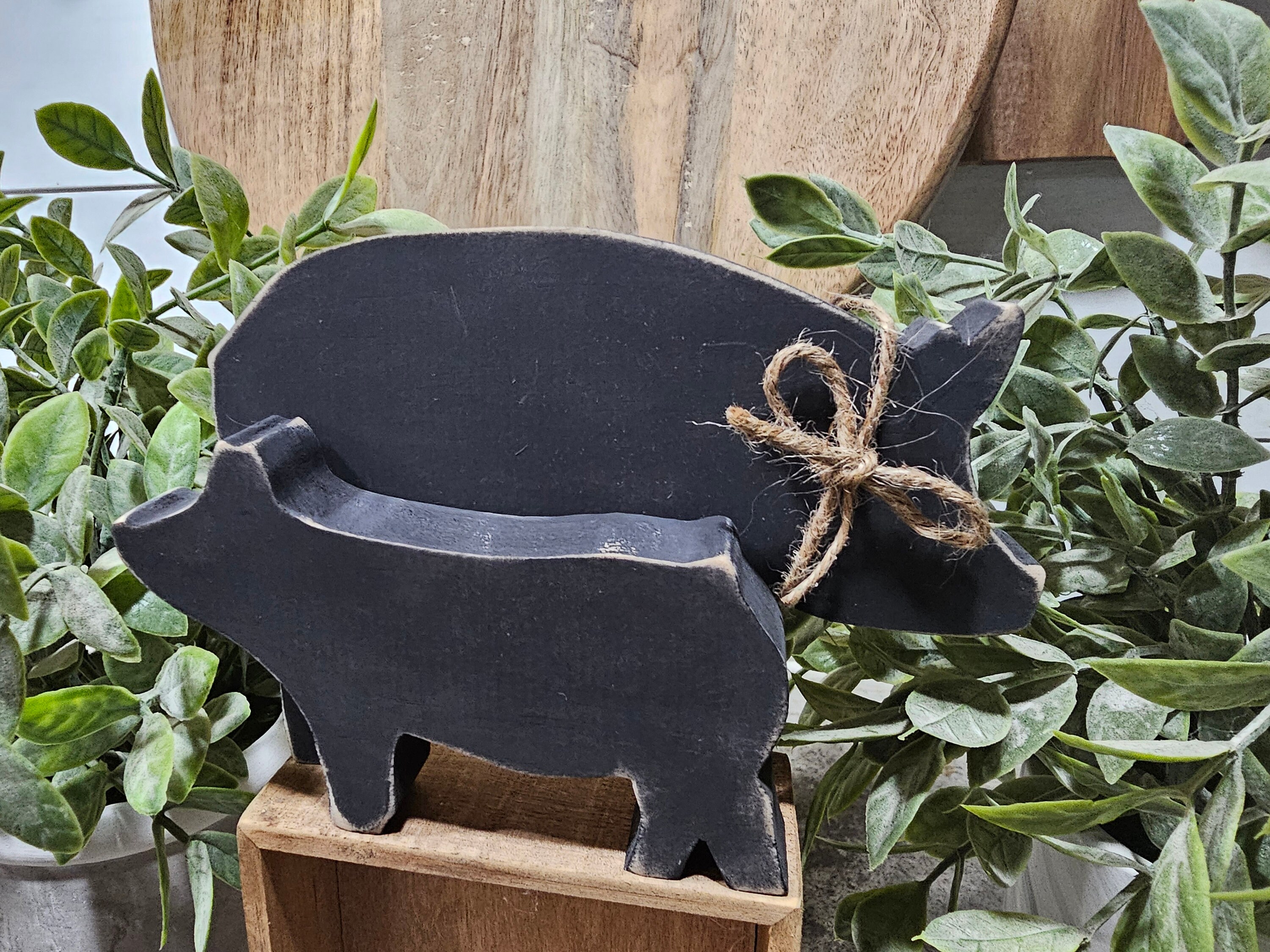 Wood Farm Animal Set, Cow, Chicken, Sheep, Pig, County, Tiered Tray ...