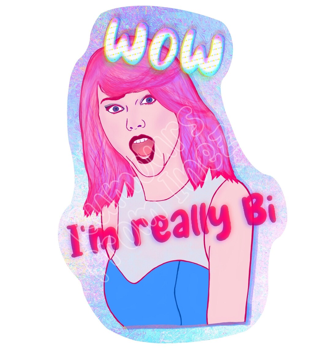 Wow Im Really Bi Taylor Swift Glitter Sticker Swiftie Merch Gaylor ...