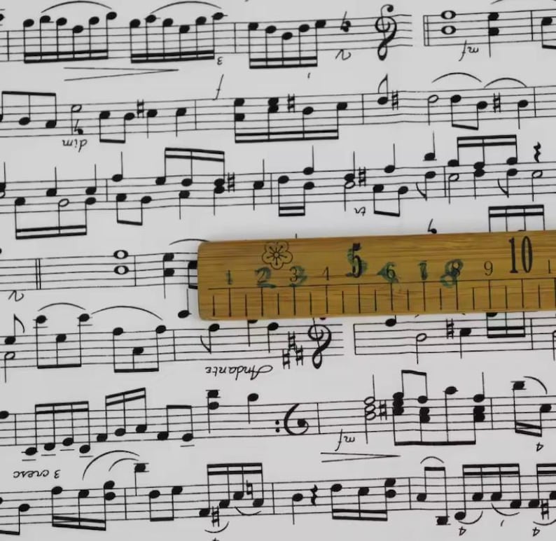 100% Cotton Multi Music Notes - Jazz Musical Notes Print, Scattered ...