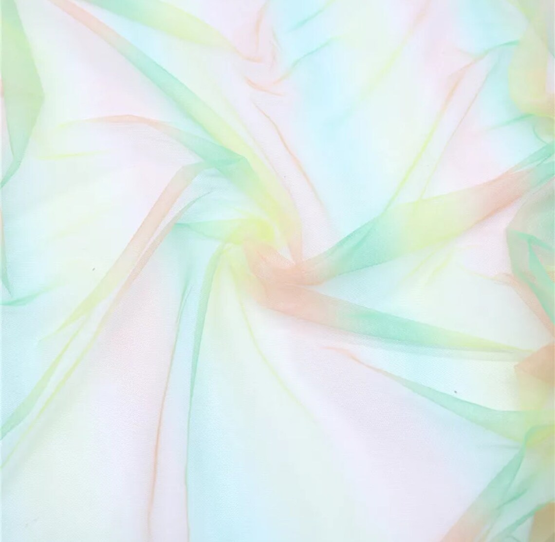 1.6 Yard Rainbow Tulle Fabric Net Mesh Organza Fabric For | Etsy