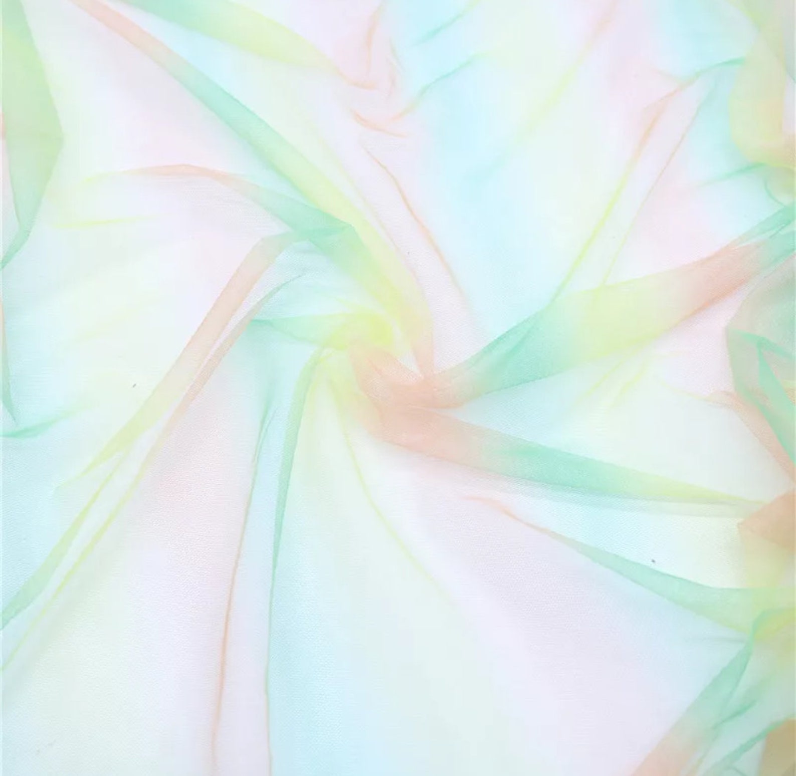 1.6 Yard Rainbow Tulle Fabric Net Mesh Organza Fabric For | Etsy