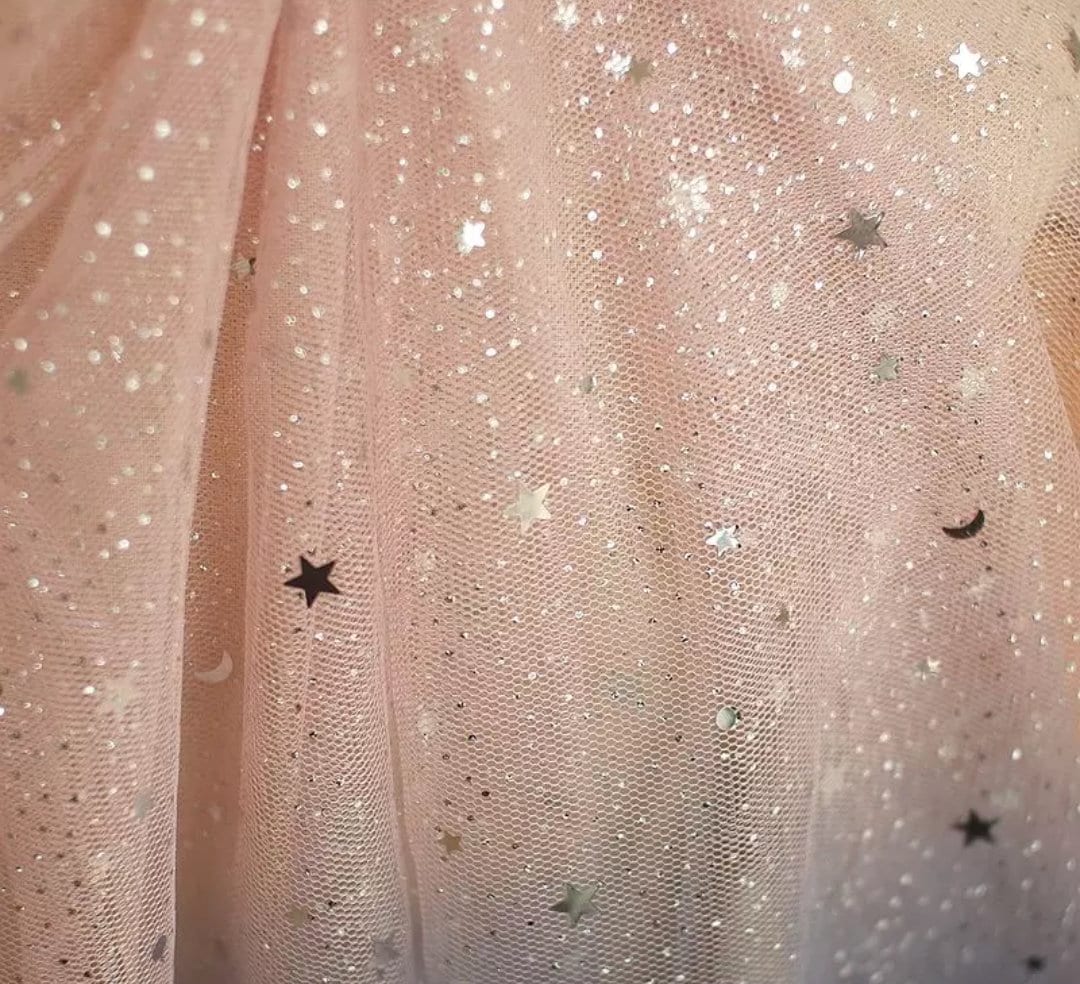 1.6 Yard Ombre Shiny Star Printed Tulle Fabric Ombre Tulle | Etsy