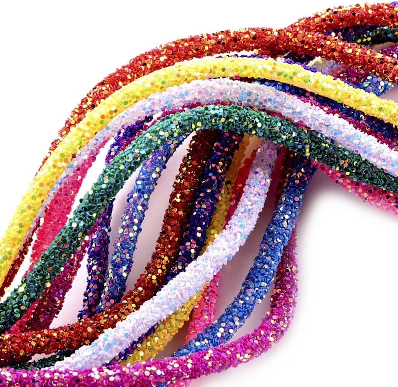 1 Yard Resin Sugared Glitter Rhinestone Rope Tube Crystal Cord - Etsy UK